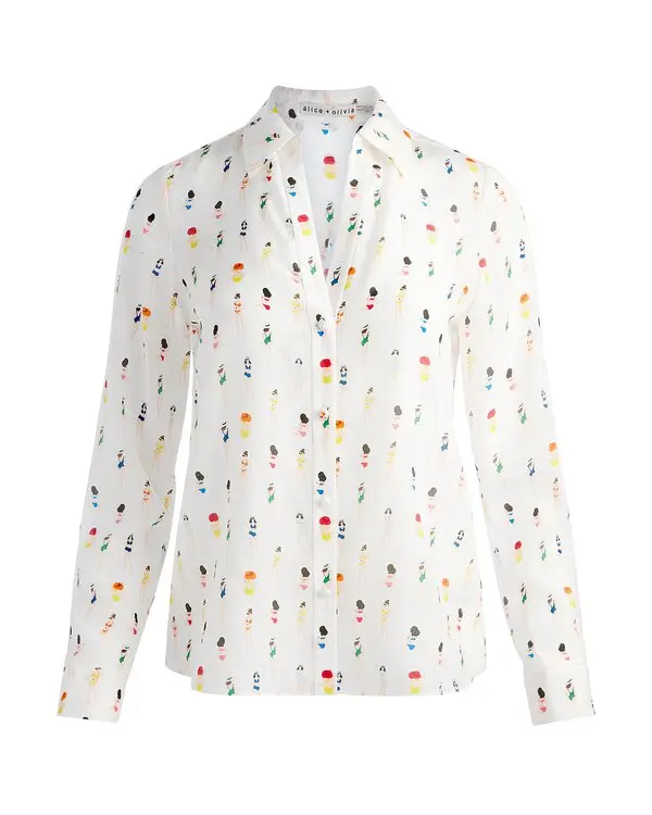 Alice + Olivia Eloise Silk Blouse - White