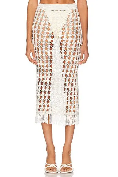 Calle Del Mar Crochet Skirt - Natural