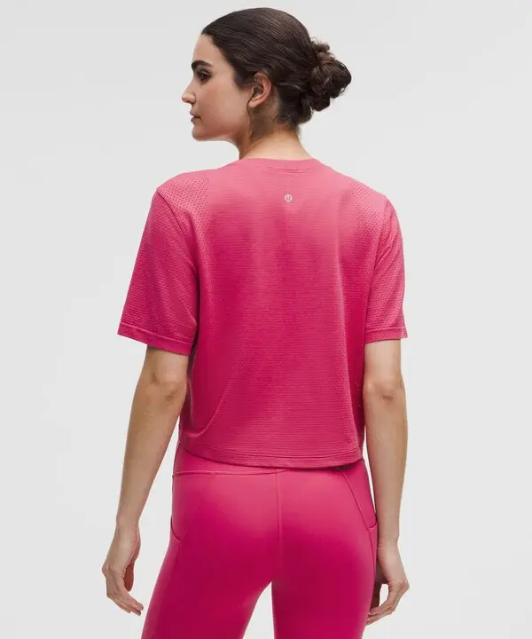 Lululemon Swiftly High-low Cropped Short-sleeve Shirt