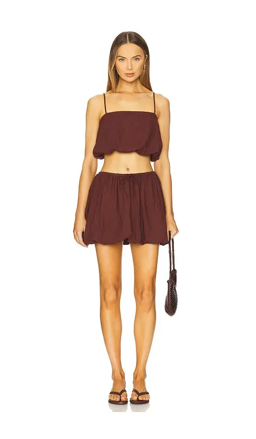 Onia Air Linen Bubble Crop Top