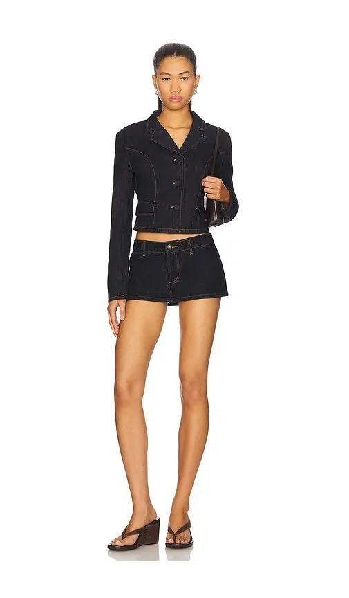 Lioness Lune Cropped Denim Blazer
