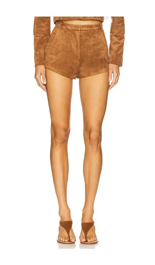 Amanda Uprichard Kelso Suede Short - Tan