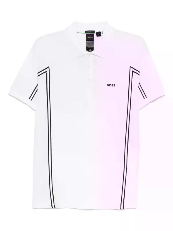 BOSS Paddy Tape Polo Shirt - White