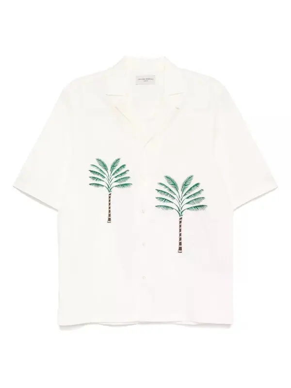 Officine Générale Luis Palm Tree Shirt - Neutrals