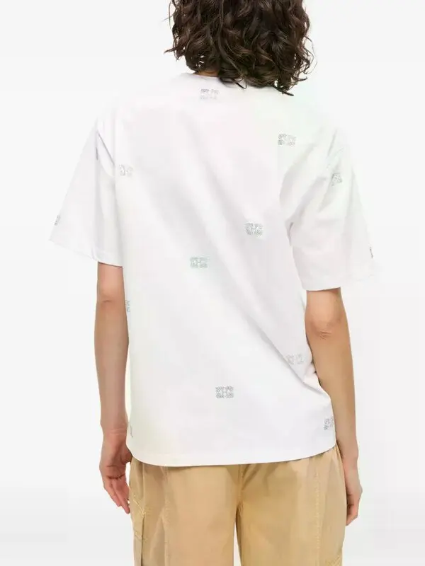 GANNI Rhinestone-embellished Cotton T-shirt