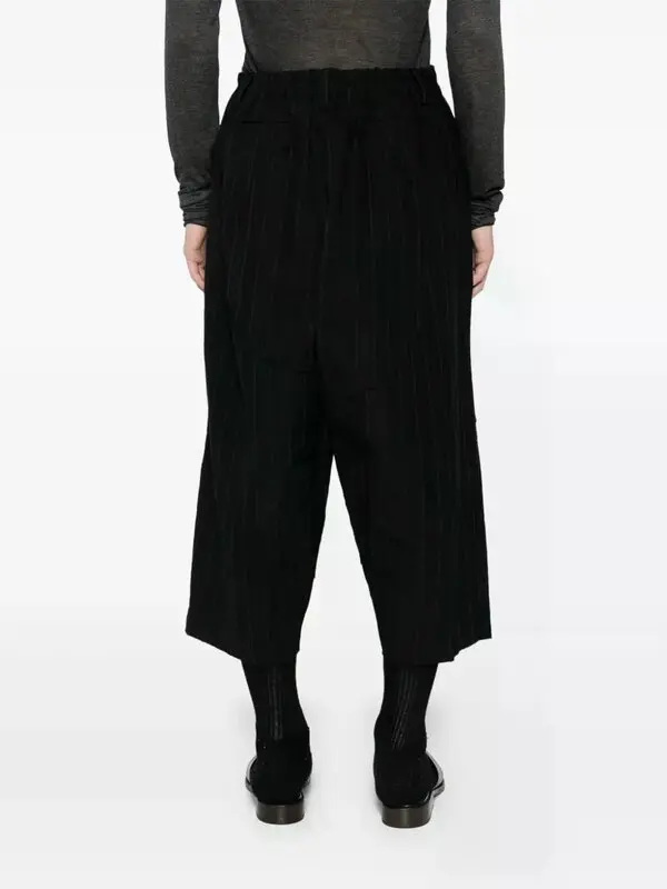 CHIAHUNG SU Pinstriped Drop Crotch Trousers