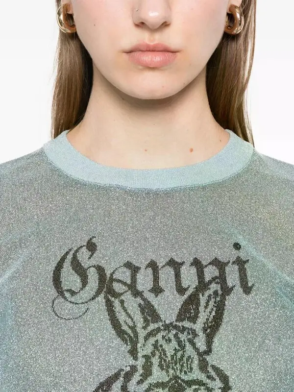 GANNI Bunny Detail Top - Blue