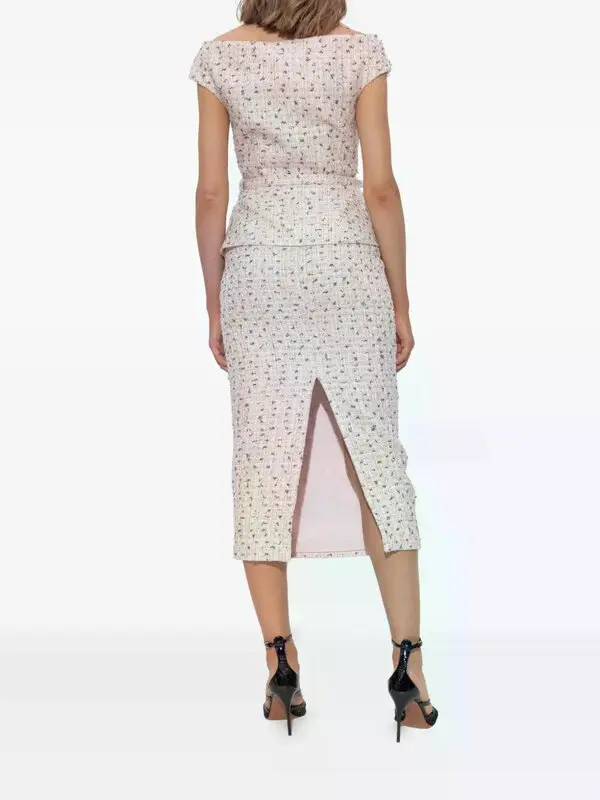 SELF-PORTRAIT Bouclé Midi Dress