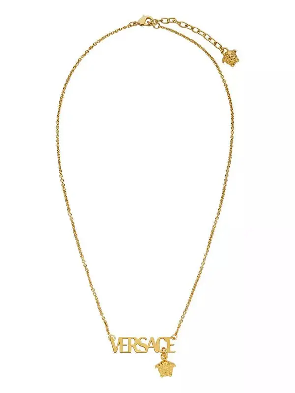 Versace Logo-lettering Necklace - Gold