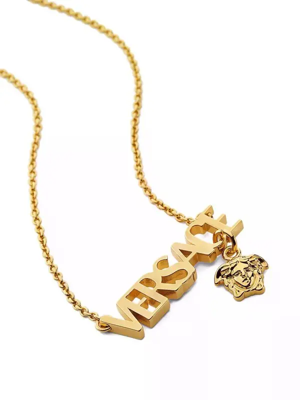 Versace Logo-lettering Necklace - Gold