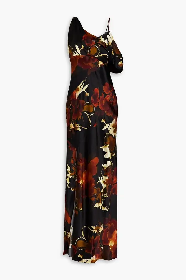 silk dress off the shoulder Off Shoulder Roll Collar Tie Back Gown – Catherine Regehr
