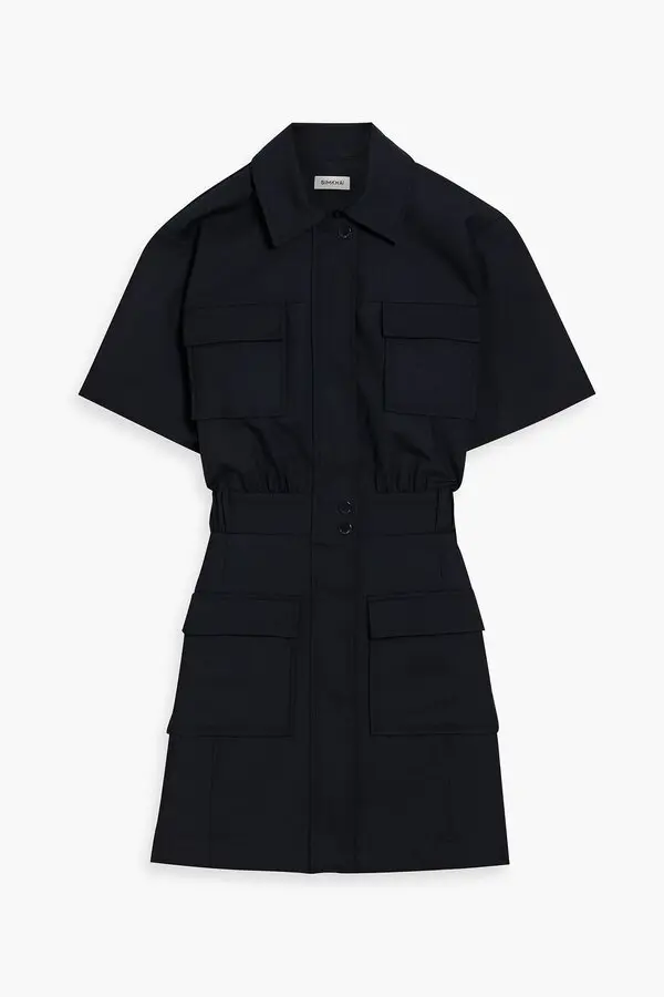 Simkhai Crissy Wool-blend Twill Mini Shirt Dress - Midnight Blue