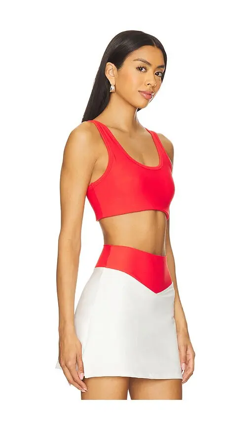 The Upside Pacific Harley Scoop Neck Sports Bra In Red - Roja