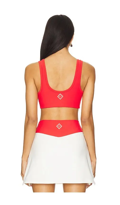 The Upside Pacific Harley Scoop Neck Sports Bra In Red - Roja