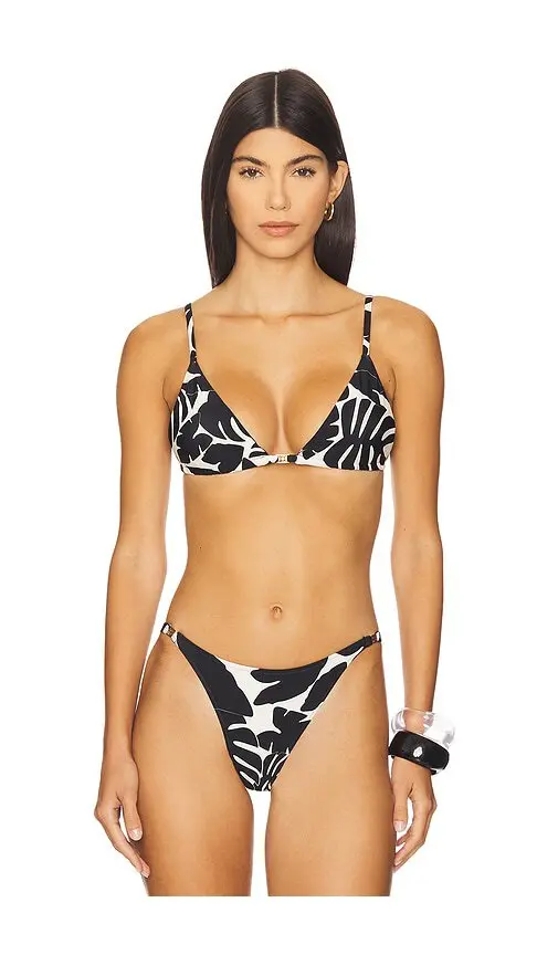 ANINE BING Bellamy Bikini Top - Black Bird Of Paradise