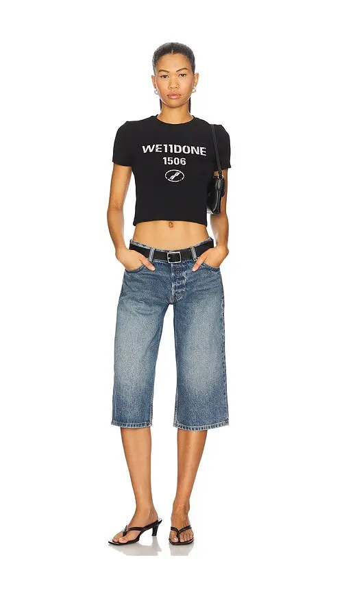 We11Done Cropped Graphic Logo T-shirt