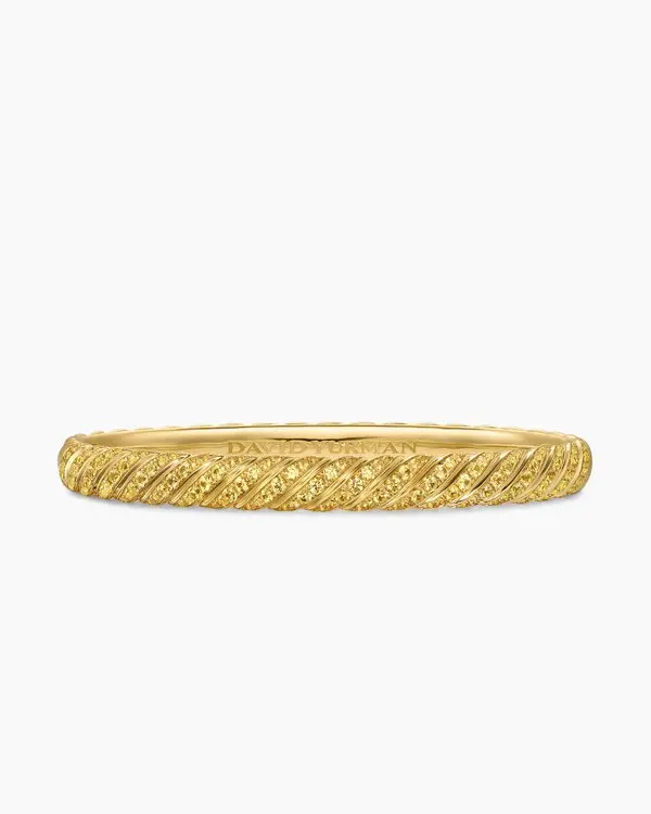 David Yurman Sculpted Cable Bangle With Yellow Sapphires - Yellow Sapphire