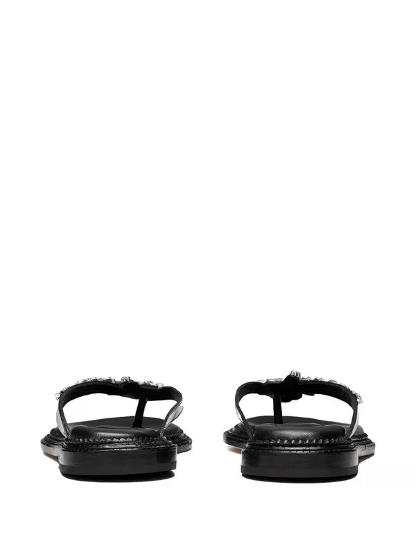 Simone Rocha Crystal-embellished Leather Slides - Black