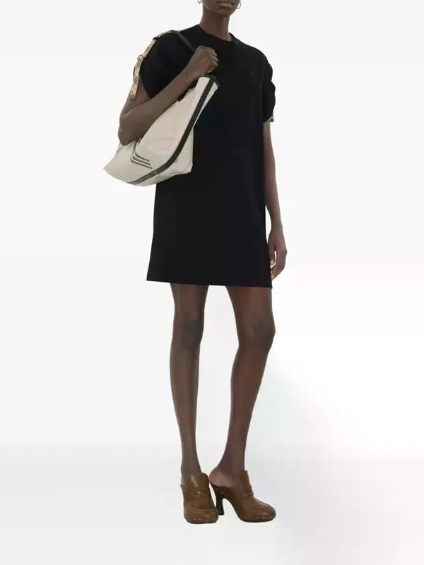Burberry Check Trim Cotton T-shirt Dress