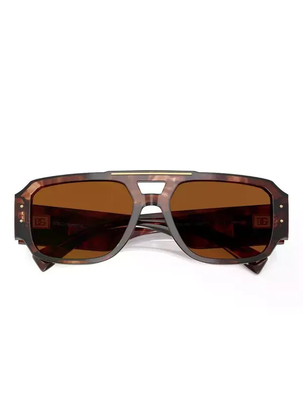 Dolce & Gabbana Logo-plaque Sunglasses - Brown