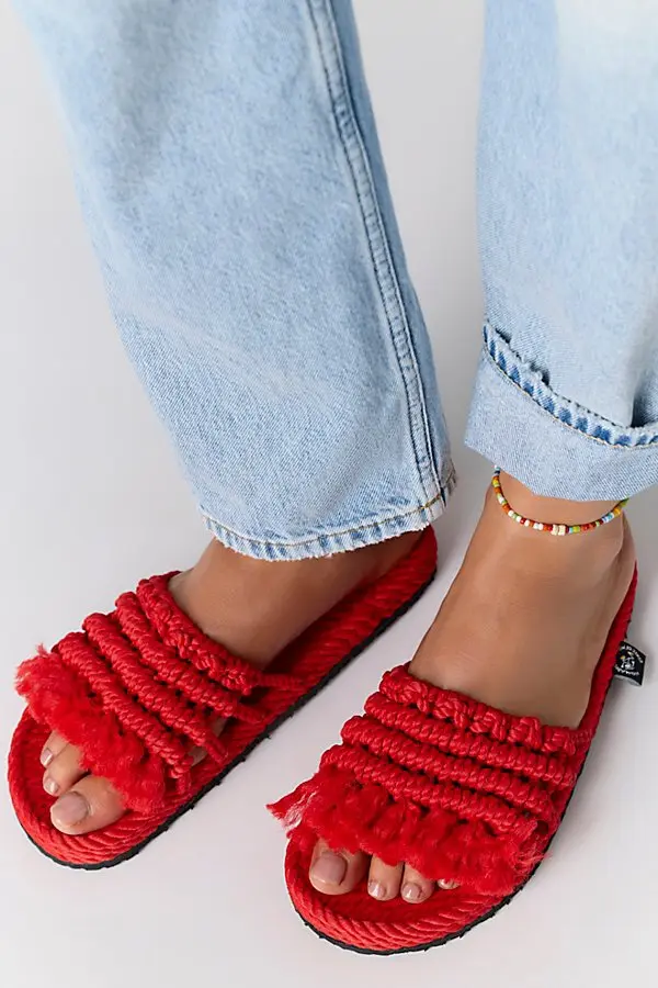 NOMADIC STATE OF MIND Crescent Coast Slide Sandals - Red