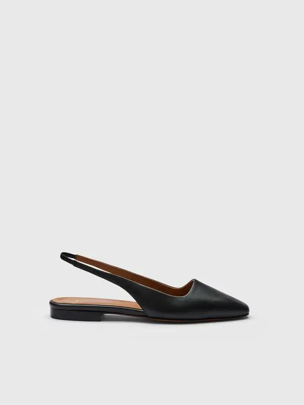 ATP ATELIER Plesio Nappa Flat Slingbacks - Black