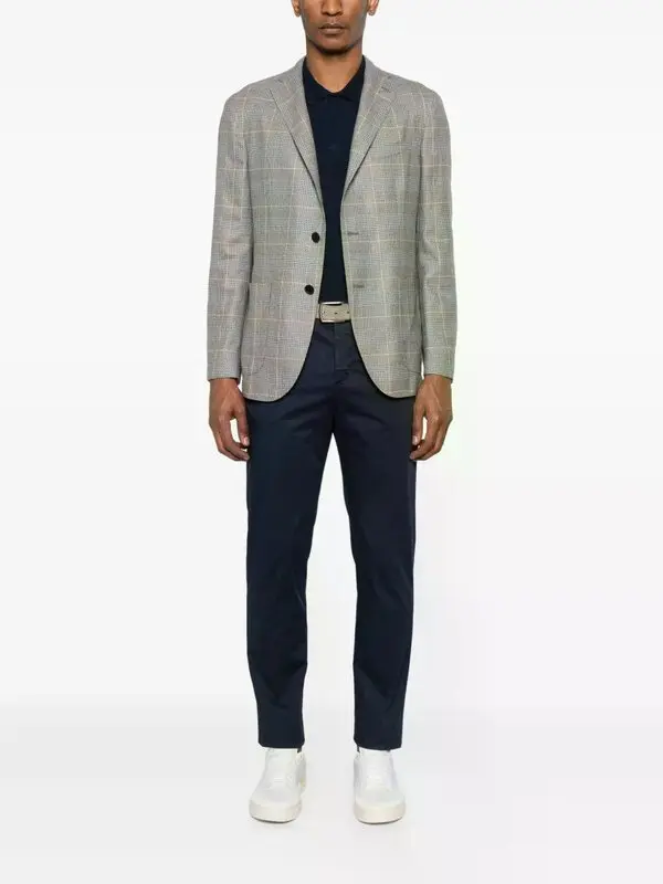 Kiton Logo-patch Chinos - Blue