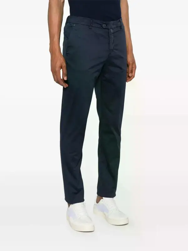 Kiton Logo-patch Chinos - Blue