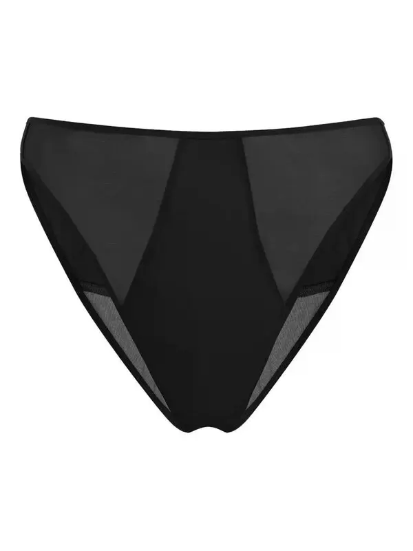 Wolford Sheer-panelled Briefs - Black