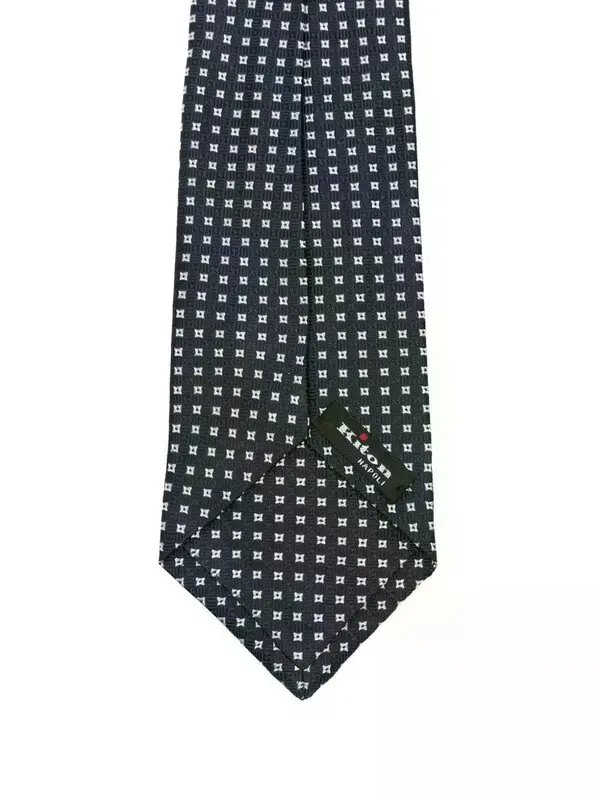 Kiton Patterned Jacquard Neck Tie - Blue