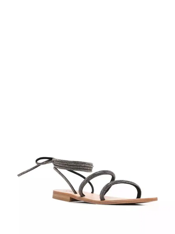MC2 SAINT BARTH Round-toe Wrap Sandals - Black