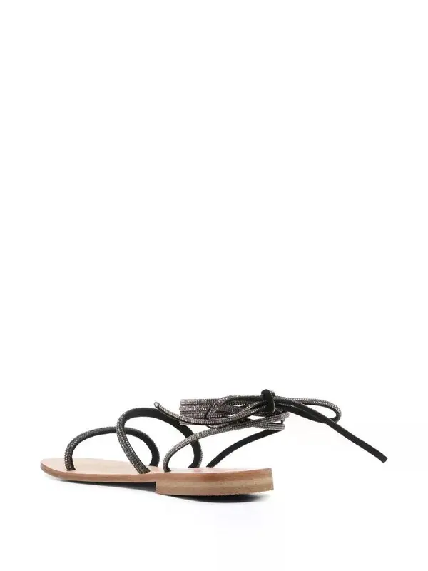 MC2 SAINT BARTH Round-toe Wrap Sandals - Black