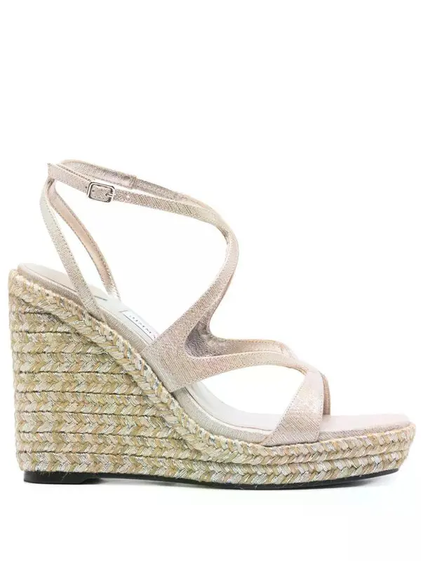 JIMMY CHOO Ayla Leather Heeled Espadrilles - Neutrals