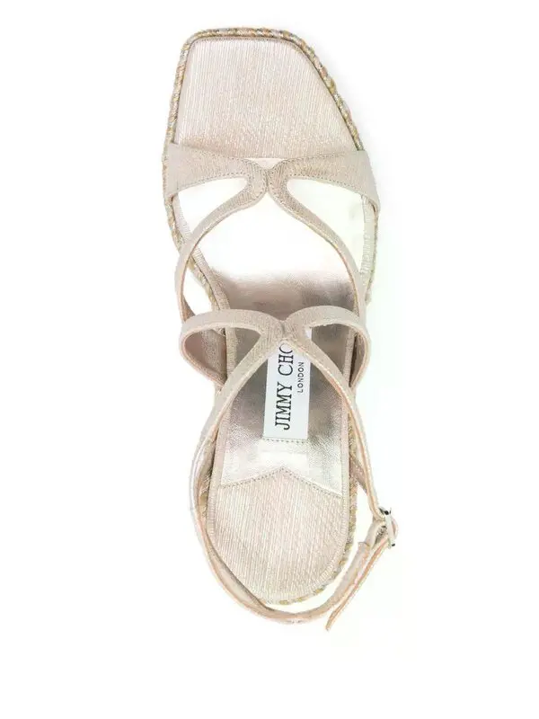 JIMMY CHOO Ayla Leather Heeled Espadrilles - Neutrals