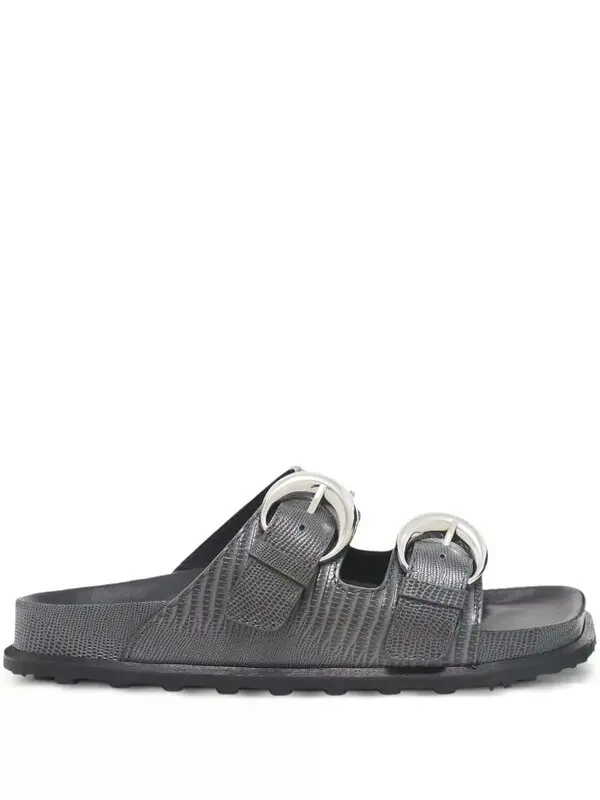 MARINE SERRE Lizard-print Sandals - Grey