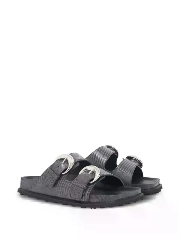 MARINE SERRE Lizard-print Sandals - Grey