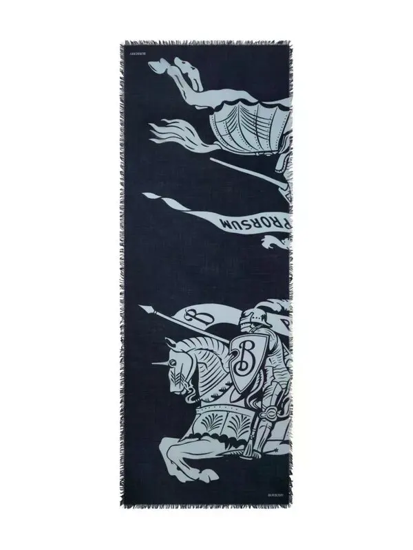 Burberry Ekd Wool Scarf - Blue