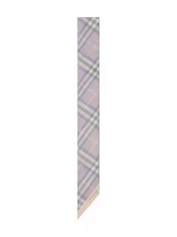 Burberry Checked Silk Scarf - Pink