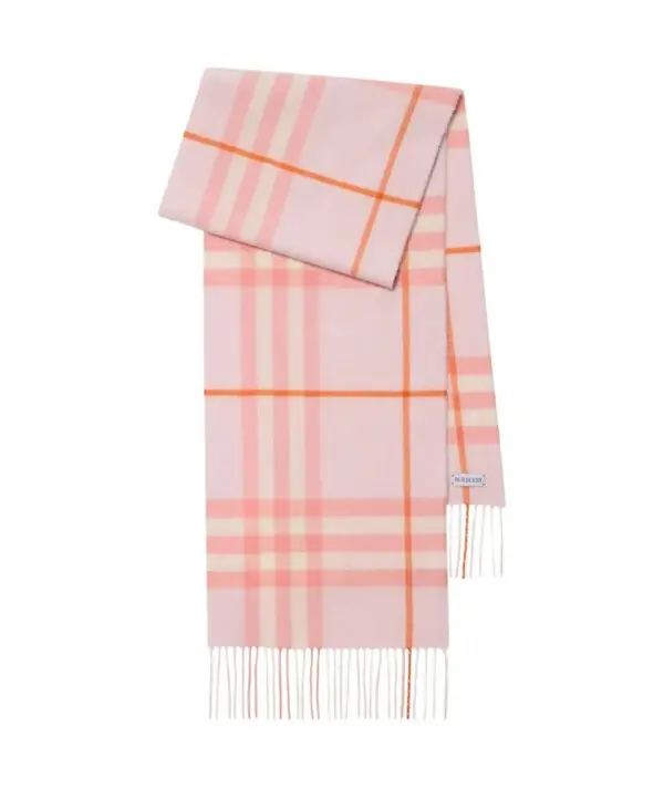 Burberry Checked Cashmere Scarf - Pink