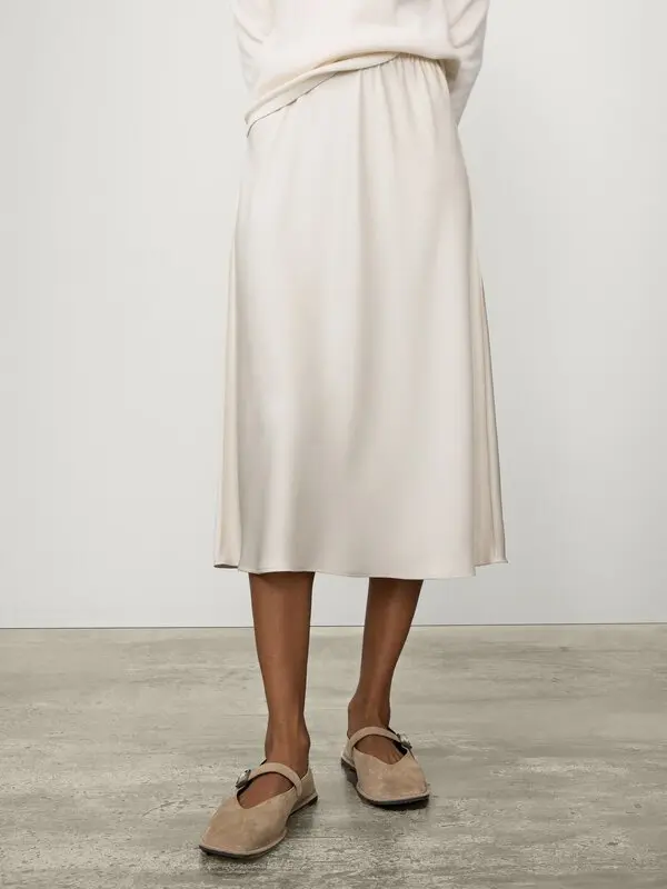 LISA YANG Midi Skirt In Silk Double Georgette