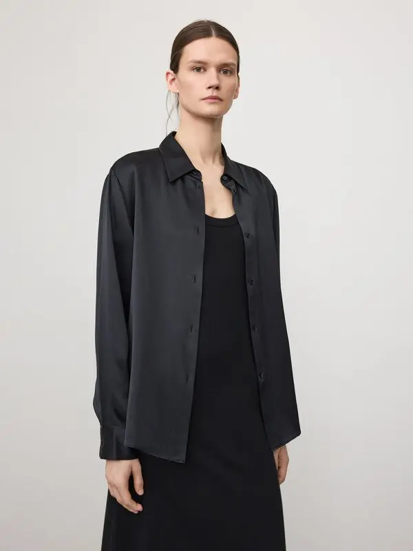 LISA YANG STORE Long-sleeved Button-up Shirt - Midnight