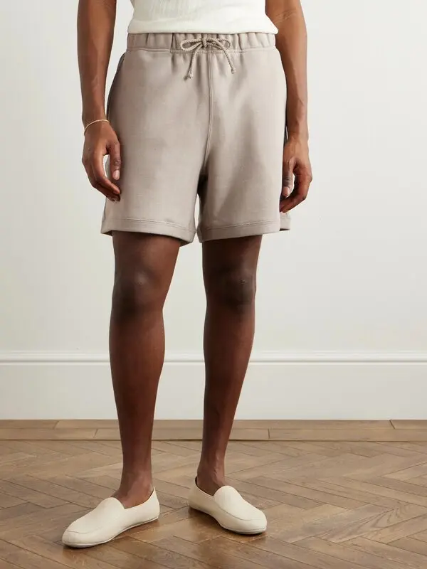STOFFA Straight-leg Cotton-terry Drawstring Shorts