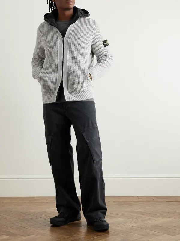 STONE ISLAND コットン ナイロン Hooded Cardigan Stone Island SS