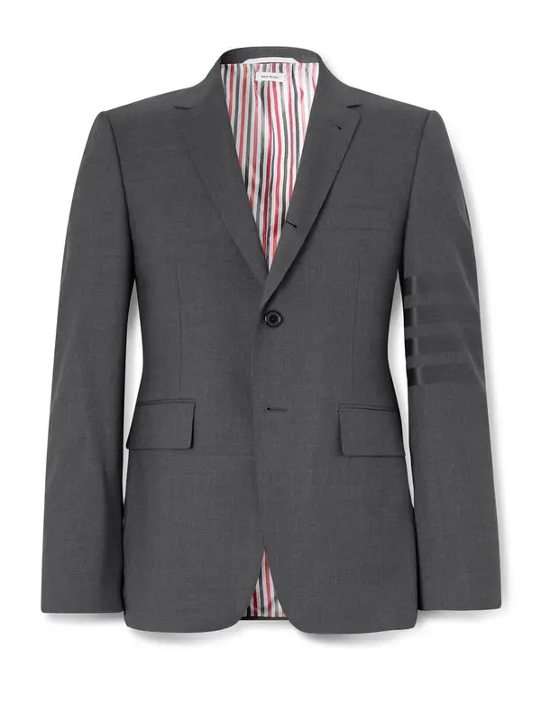 Thom Browne Grey Slim-fit Striped Wool Suit Jacket - Gray