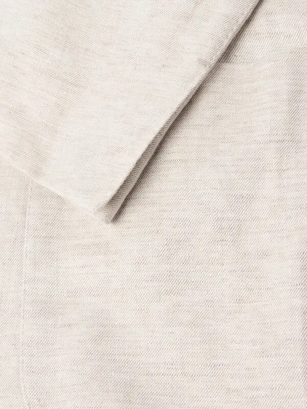 Zegna Double-breasted Linen-twill Suit Jacket - Neutrals