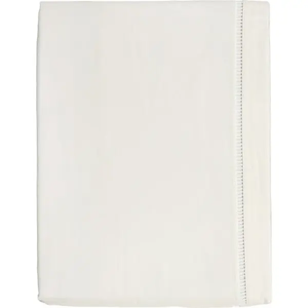 POM POM AT HOME Como Ladder Stitch Cotton Bedskirt - Ivory