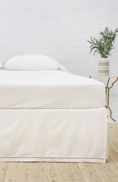 POM POM AT HOME Como Ladder Stitch Cotton Bedskirt