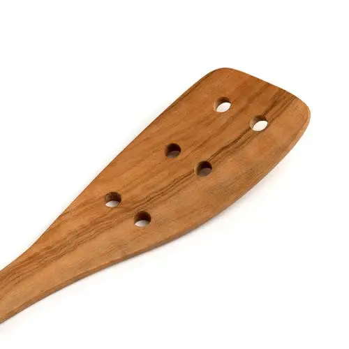 BERARD Handcrafted Olive Wood 13 Inch Curved Slotted Spatula
