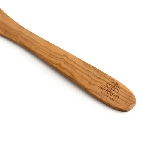 BERARD Handcrafted Olive Wood 13 Inch Curved Slotted Spatula