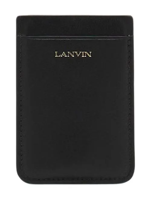 LANVIN Magnetic Leather Cardholder - Black